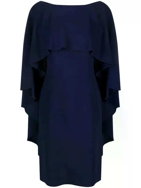 Alberta Ferretti Layered Cape Dress