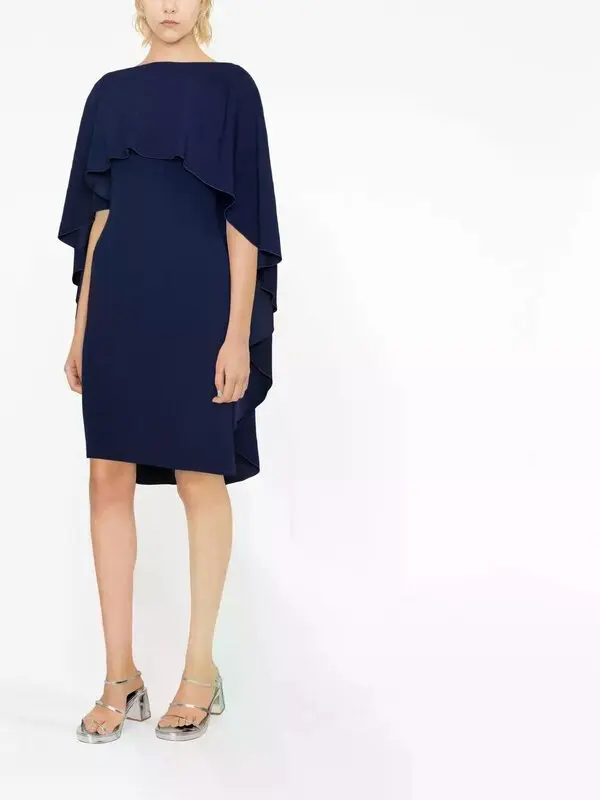 Alberta Ferretti Layered Cape Dress