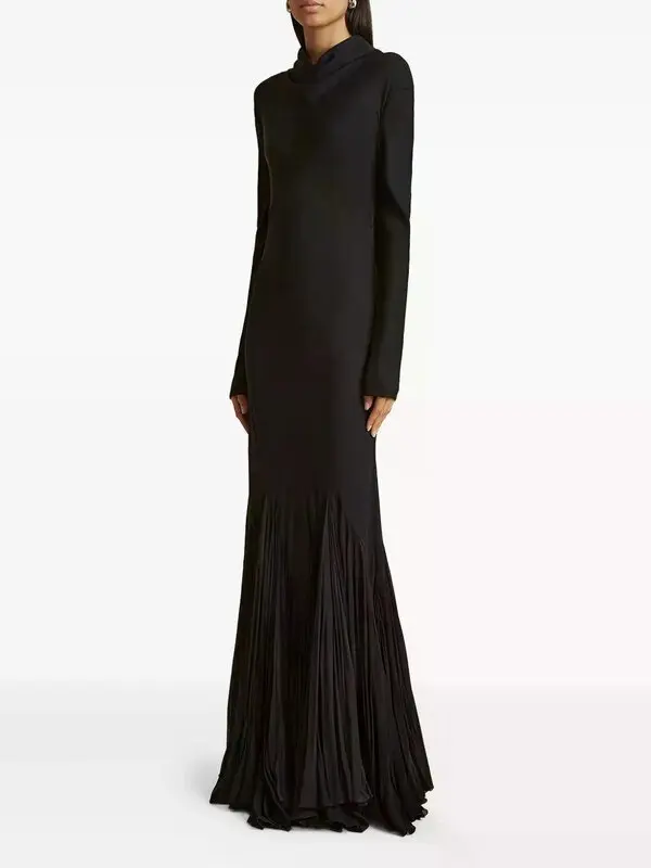 Khaite Pleated Open-back Silk Dress
