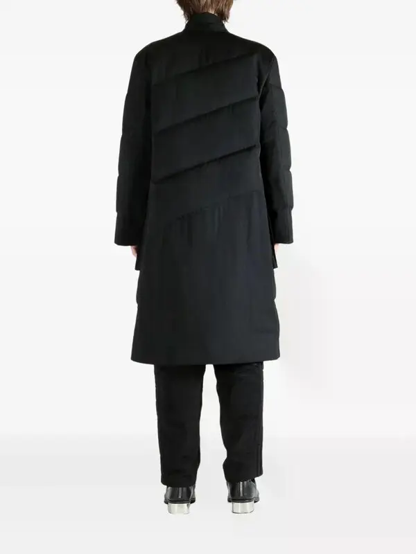 Yohji Yamamoto Quilted Diagonal-seam Coat