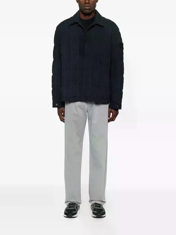 Stone Island Ribbed-knit Sweater With Logo Patch - Blue