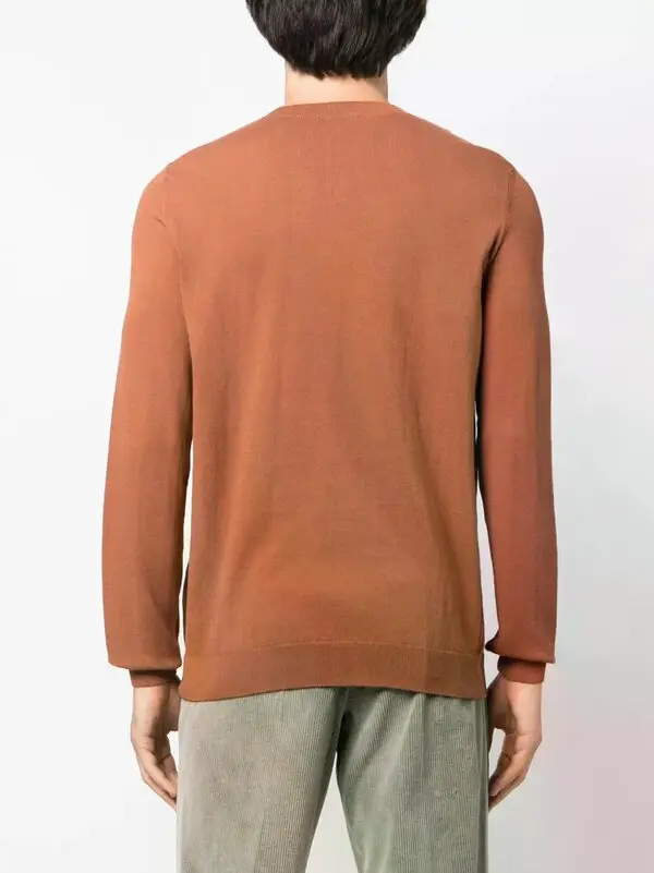 A.p.c. Logo-embroidered Fine-knit Jumper - Brown