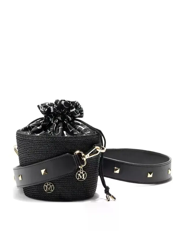 MAISON MICHEL Braided Studded Bucket Bag