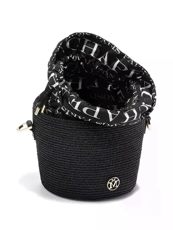 MAISON MICHEL Braided Studded Bucket Bag