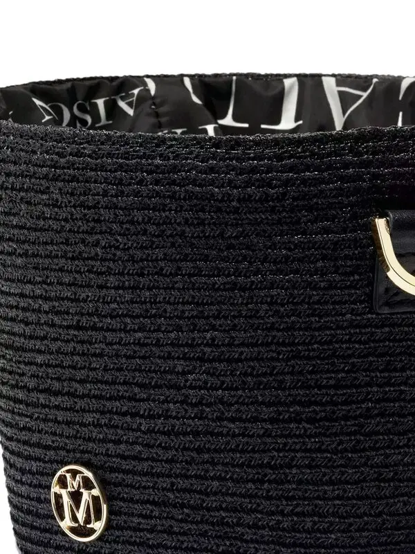 MAISON MICHEL Braided Studded Bucket Bag