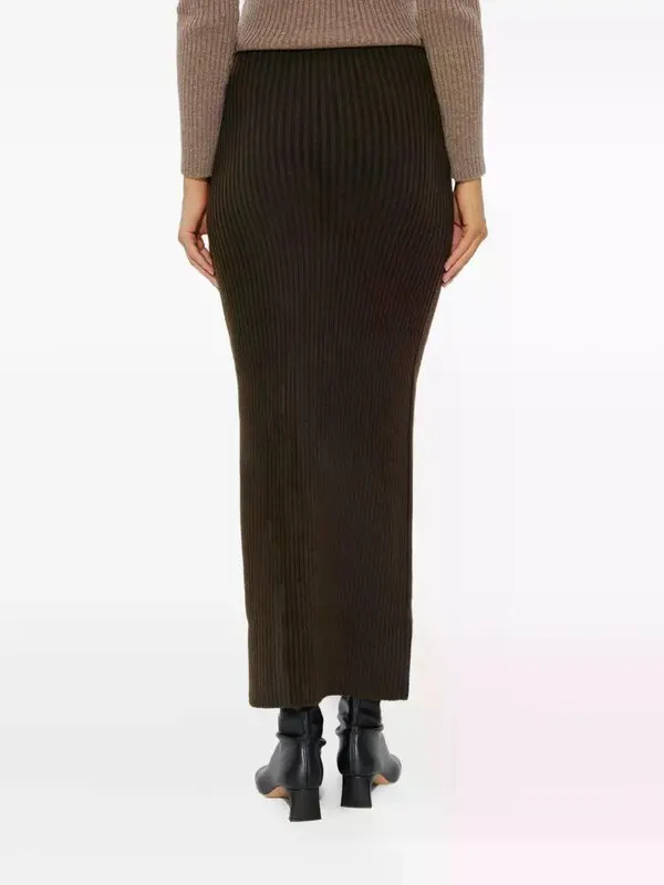 Max Mara Boris Ribbed Midi Skirt - Brown