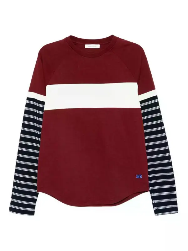 WALES BONNER Stripe-panel T-shirt