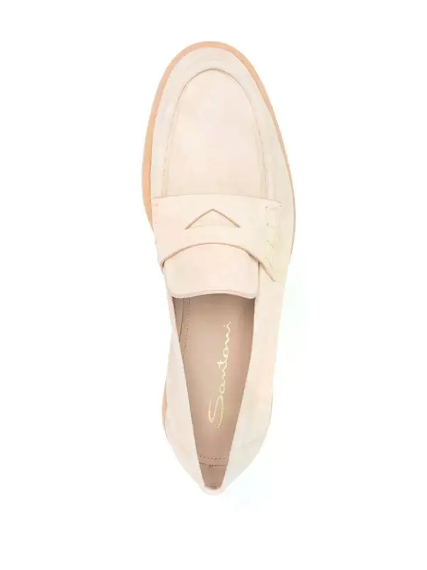 Santoni Almond-toe Suede Loafers