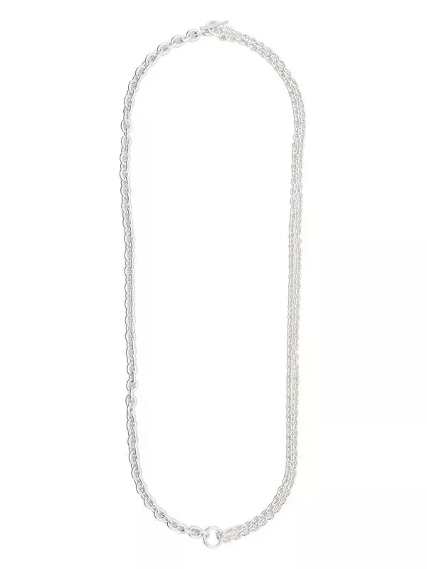 All Blues Contrast Rolo-chain Necklace - Silver
