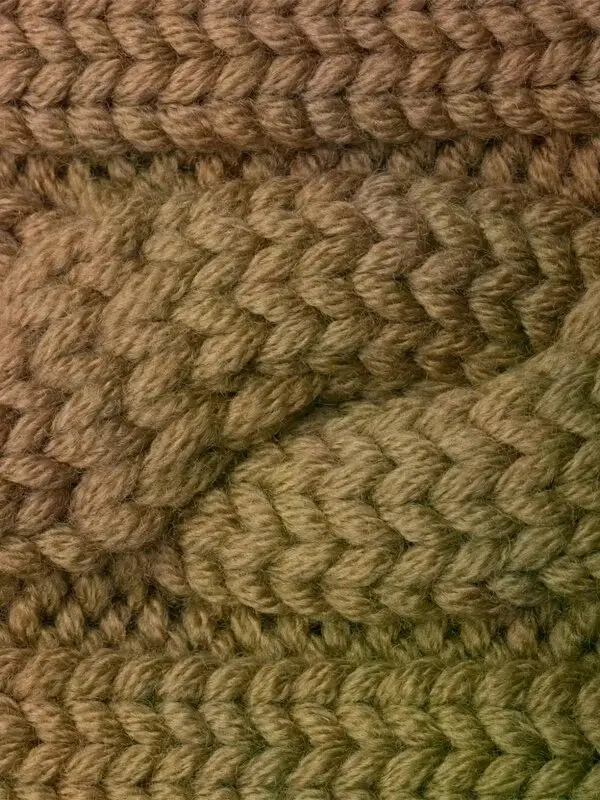 Prada Cable-knit Headband With Triangle Logo - Brown