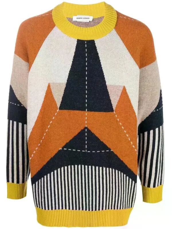 Henrik Vibskov Intarsia Knit Jumper - Neutrals