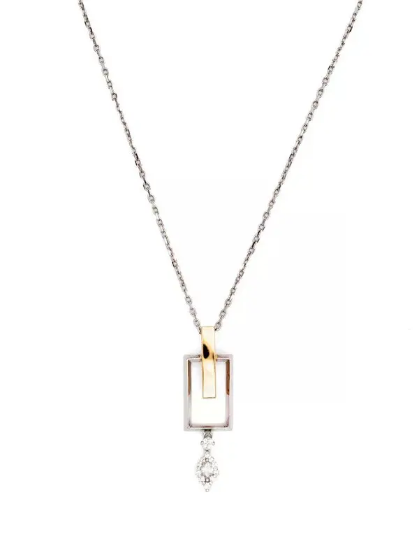 Yeprem 18kt White And Yellow Gold Diamond Necklace - Silver