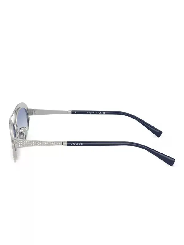 VOGUE EYEWEAR Embellished Oval Sunglasses - Silver