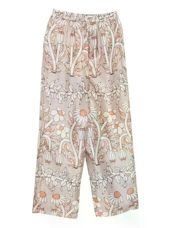 Biyan Floral-print Silk Trousers