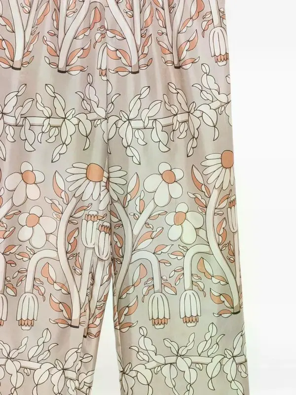 Biyan Floral-print Silk Trousers