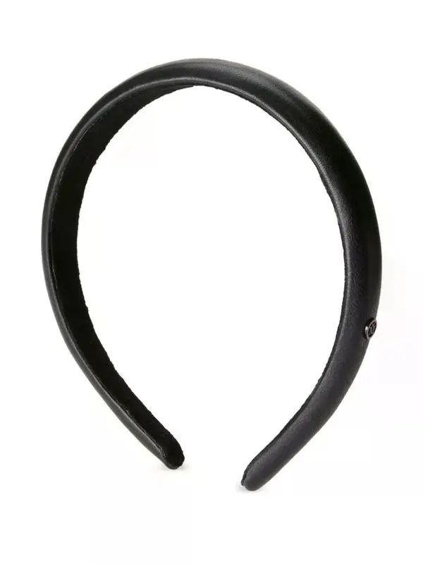MAISON MICHEL Leather Headband - Black