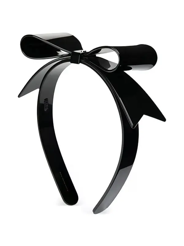 MAISON MICHEL Bow-embellished Headband - Black