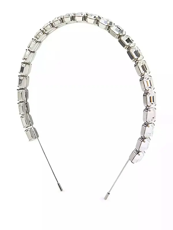 MAISON MICHEL Taylor Crystal-embellished Headband - Silver
