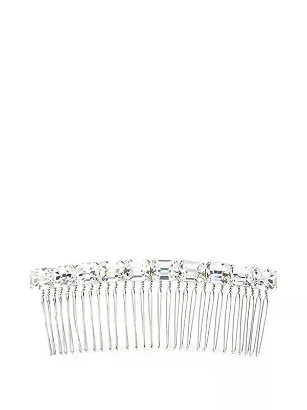 MAISON MICHEL Crystal-embellished Hair Comb - Silver