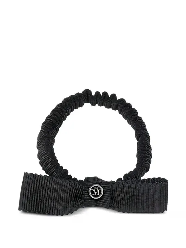 MAISON MICHEL Bow-embellished Scrunchie - Black