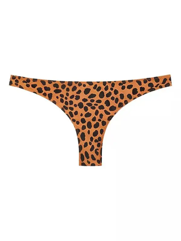 TROPIC OF C Leopard-print Bikini Bottom - Orange