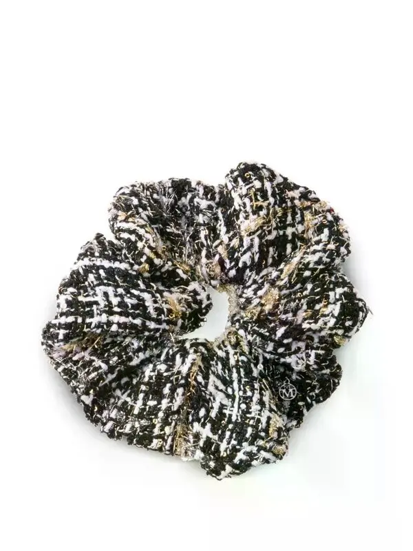 MAISON MICHEL Tweed Scrunchie - Black