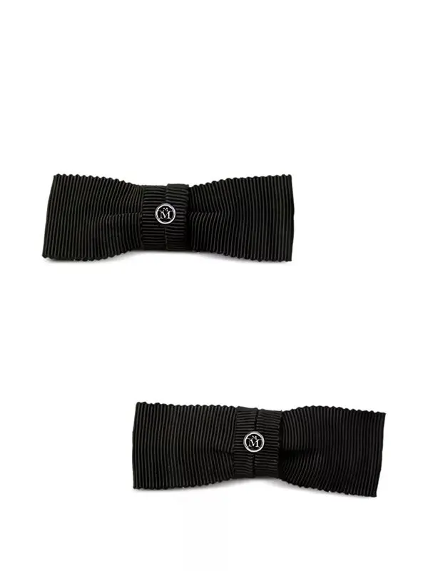 MAISON MICHEL Grosgrain Bow Hair Clips - Black