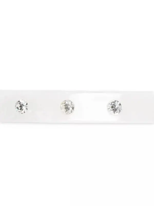 MAISON MICHEL Stacy Crystal-embellished Hair Clip - White