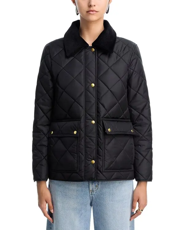 Aqua Quilted Barn Jacket - Black
