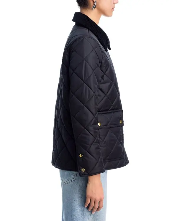 Aqua Quilted Barn Jacket - Black