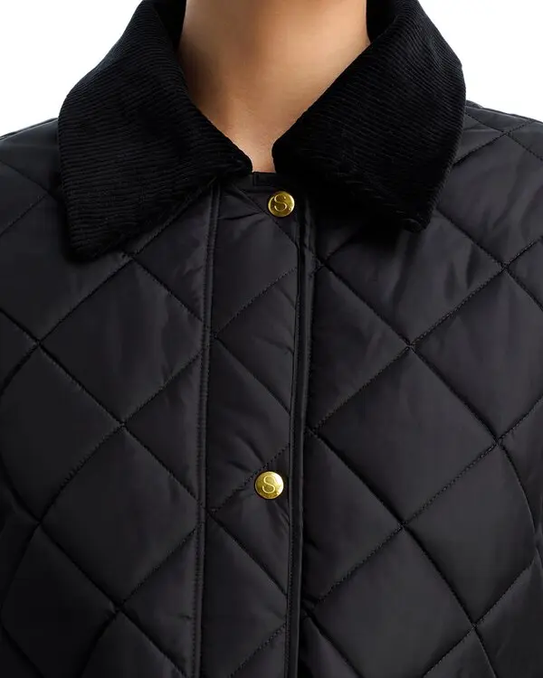 Aqua Quilted Barn Jacket - Black