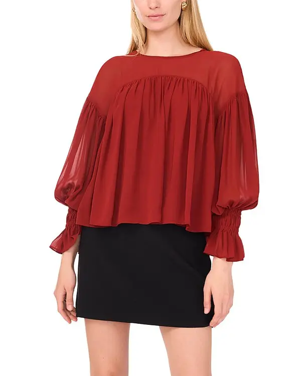 1.State Shirred Yoke Blouse