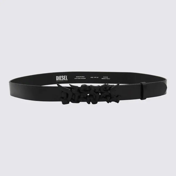 Diesel Belt With Branded Buckle Fastening - Black