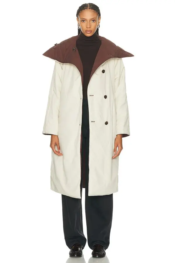 Varley Annalise Reversible Wrap Coat - Deep Mahogany & Birch