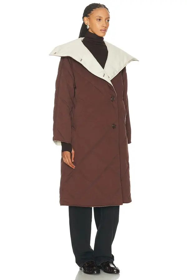 Varley Annalise Reversible Wrap Coat - Deep Mahogany & Birch