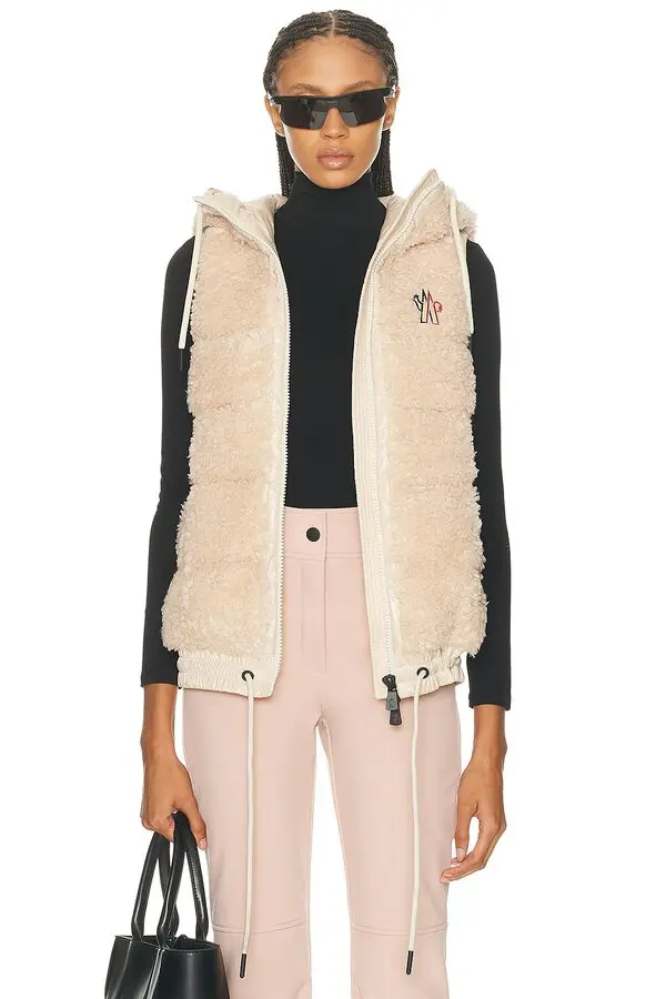 Moncler Zip-up Padded Vest - Light Pink