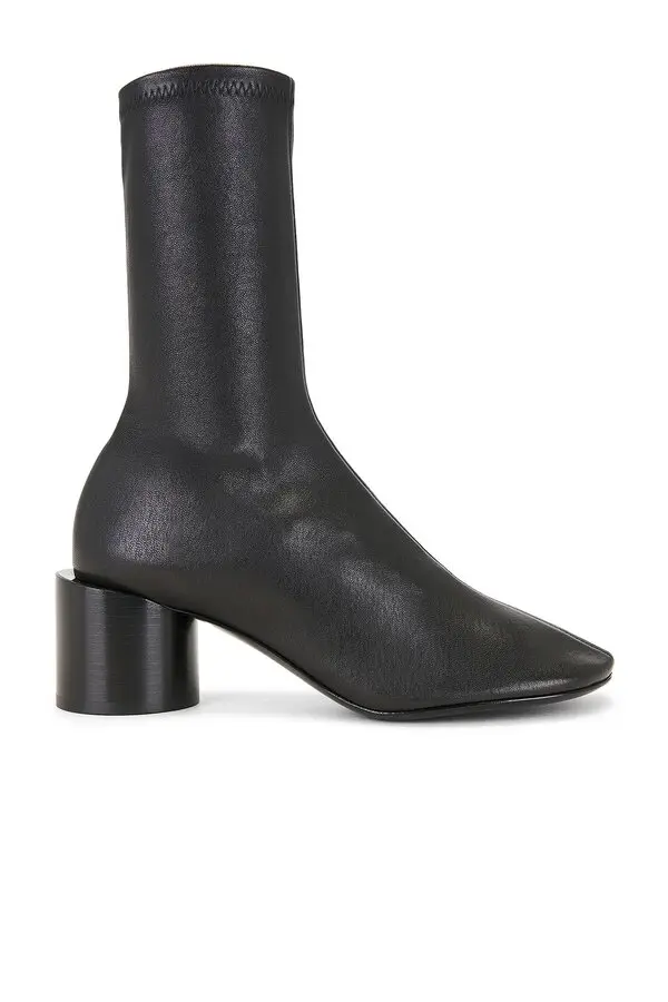 JIL SANDER Nappa Stretch Leather Ankle Boots - Black