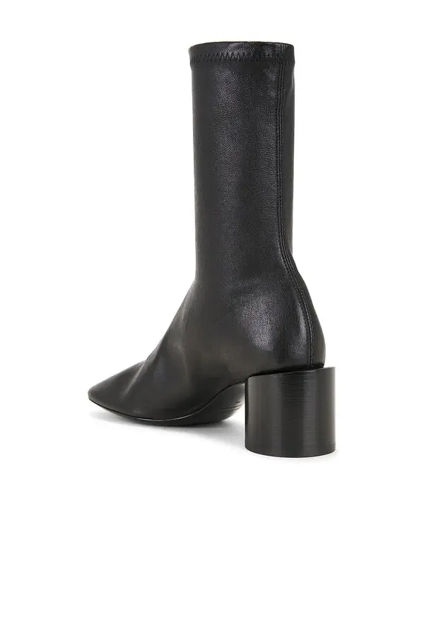 JIL SANDER Nappa Stretch Leather Ankle Boots - Black