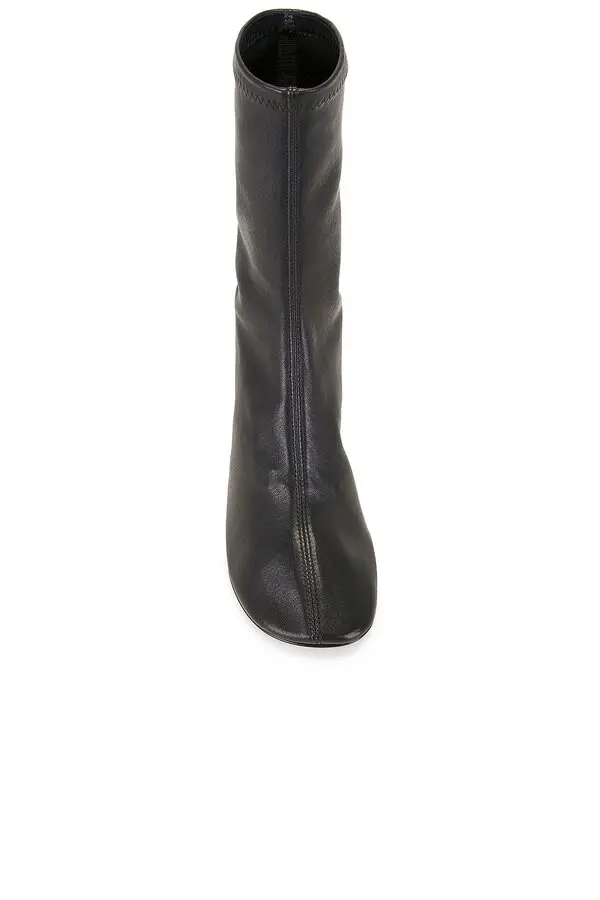 JIL SANDER Nappa Stretch Leather Ankle Boots - Black