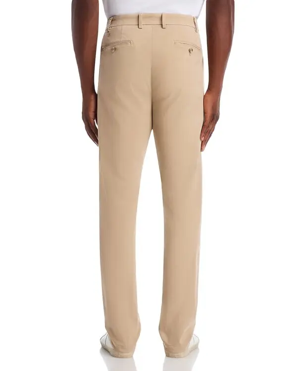 Peter Millar Signature Sateen Flat Front Trousers - Khaki