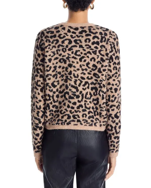 Aqua Leopard Print Cardigan - Camel/black