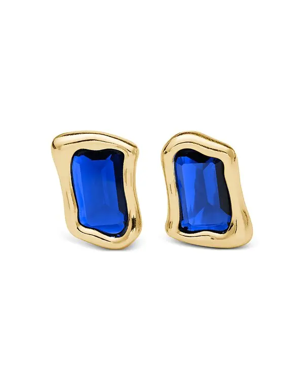 Kate Spade New York Molten Glass Statement Stud Earrings - Blue/gold