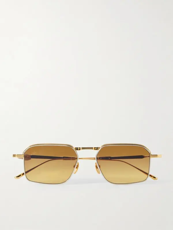 JACQUES MARIE MAGE Koenig Square-frame Sunglasses - Gold