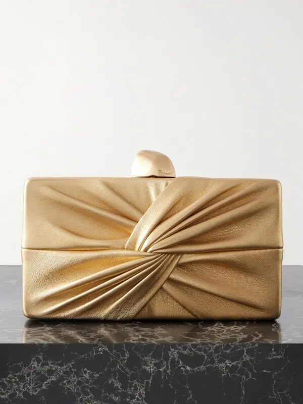 Cult Gaia Lisse Twist-front Leather Clutch