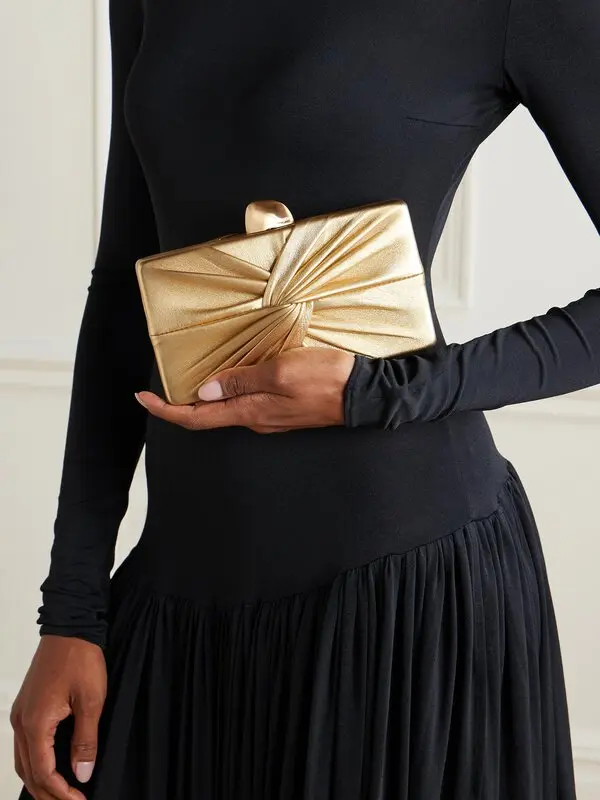 Cult Gaia Lisse Twist-front Leather Clutch