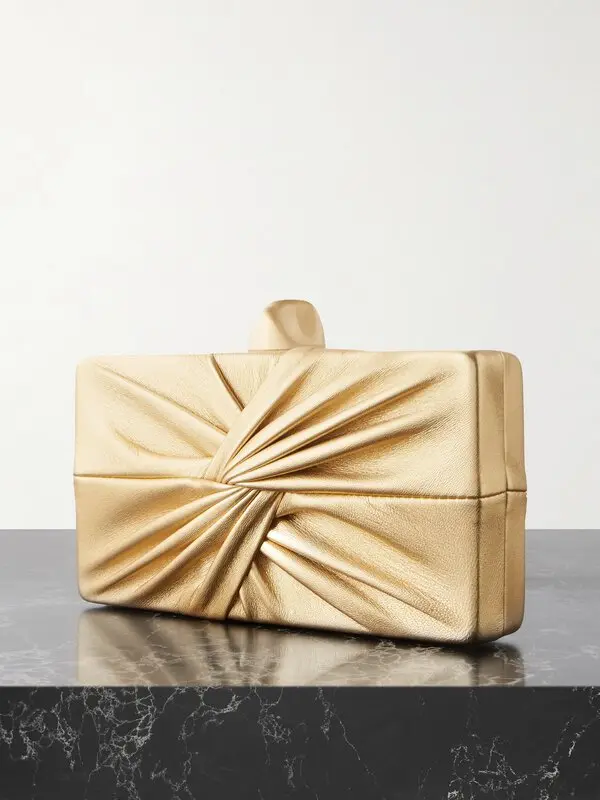 Cult Gaia Lisse Twist-front Leather Clutch