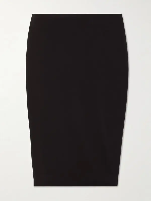 Saint Laurent Grain De Poudre Pencil Skirt - Black