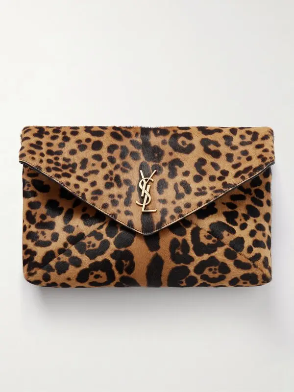 Saint Laurent Cassandre Leopard-print Calf Hair Shoulder Bag - Animal Print