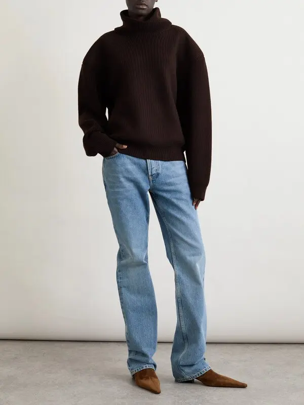 Saint Laurent Ribbed Wool Turtleneck Sweater