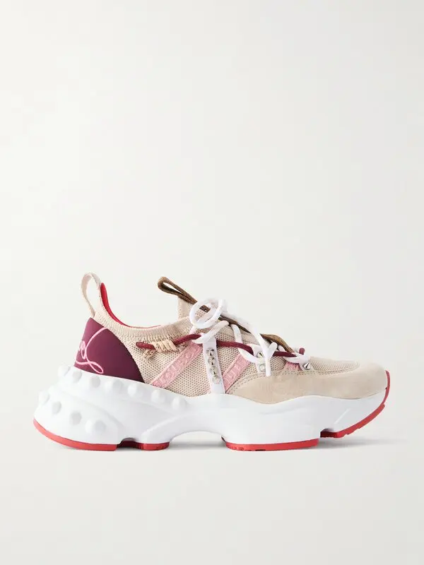 CHRISTIAN LOUBOUTIN Trailnrun Studded Sneakers - Neutrals